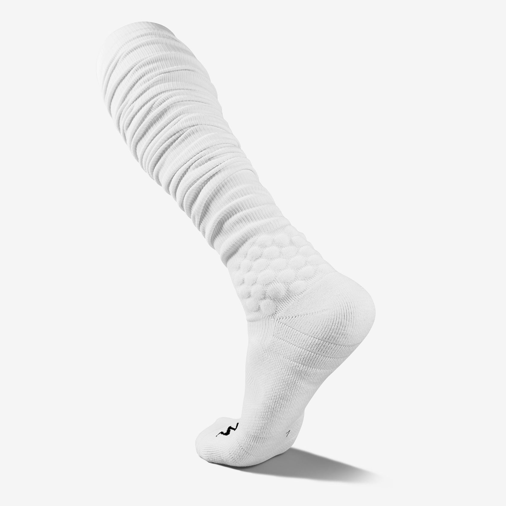 Extra Long, Over the Knee Padded Football Scrunch Socks (White) – We ...