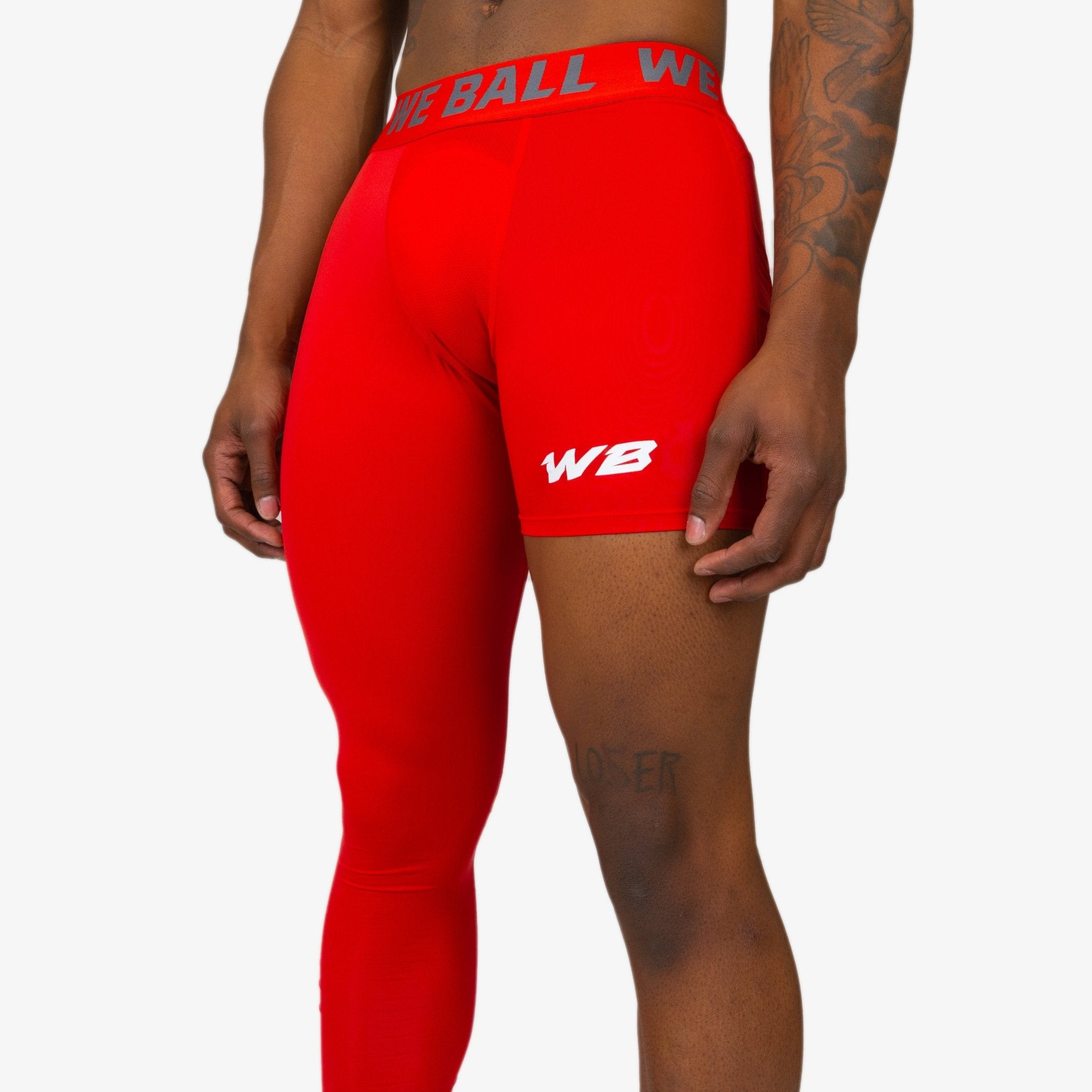 Single/One Leg Athletic Tights (Red) – We Ball Sports